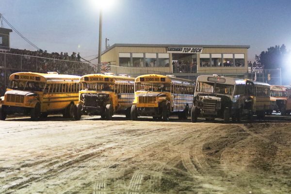 School buses thrill sold-out crowd at Brighton Speedway - Brighton Speedway
